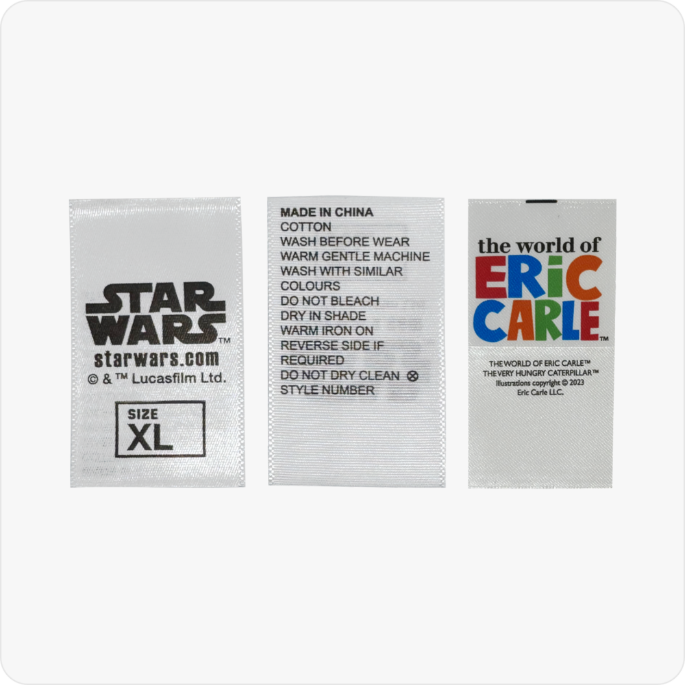 Printed Satin Labels for Clothing | Custom Durable Satin Tags ...